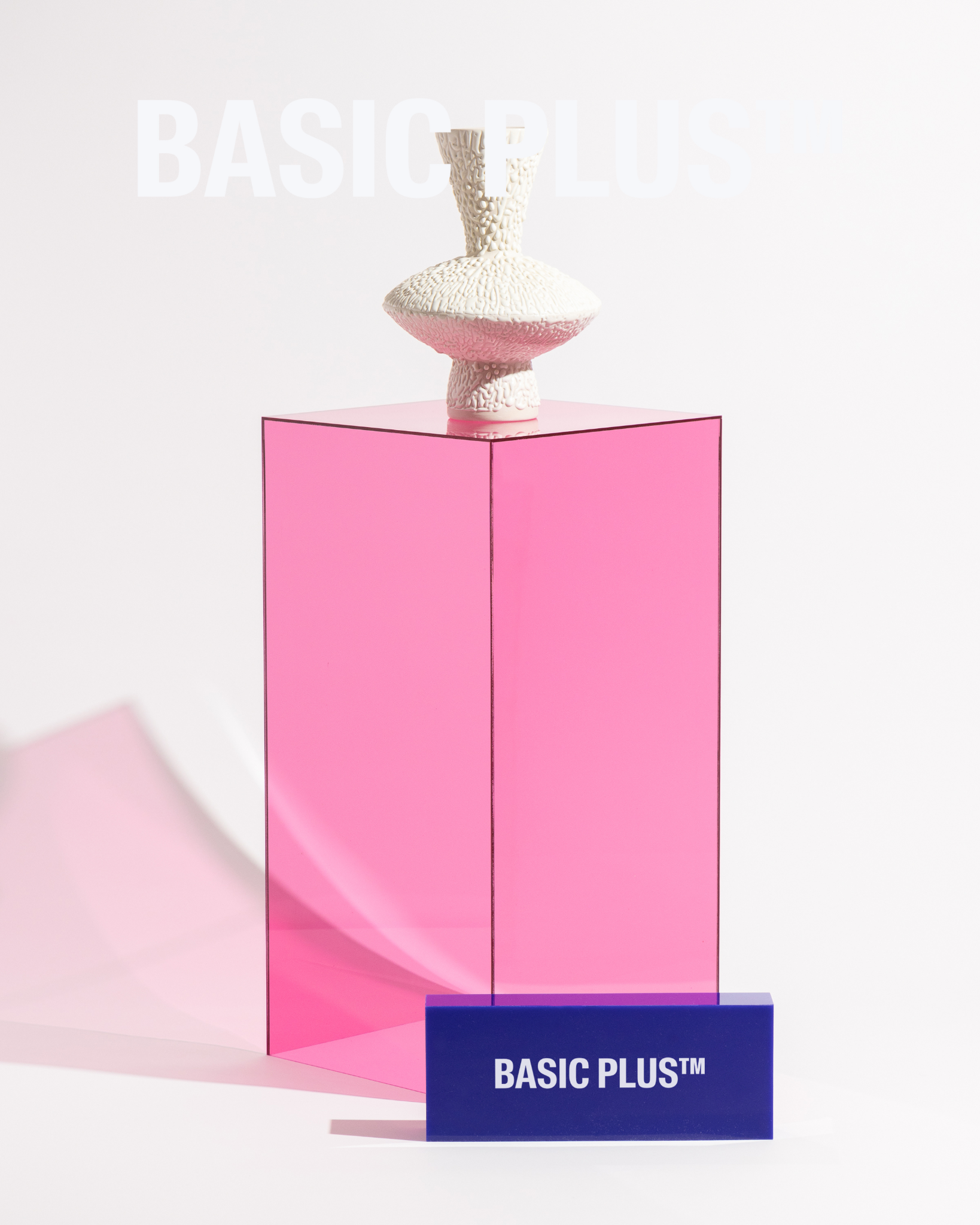 Transparent Soft Pink Acrylic Display Plinth – Basic Plus
