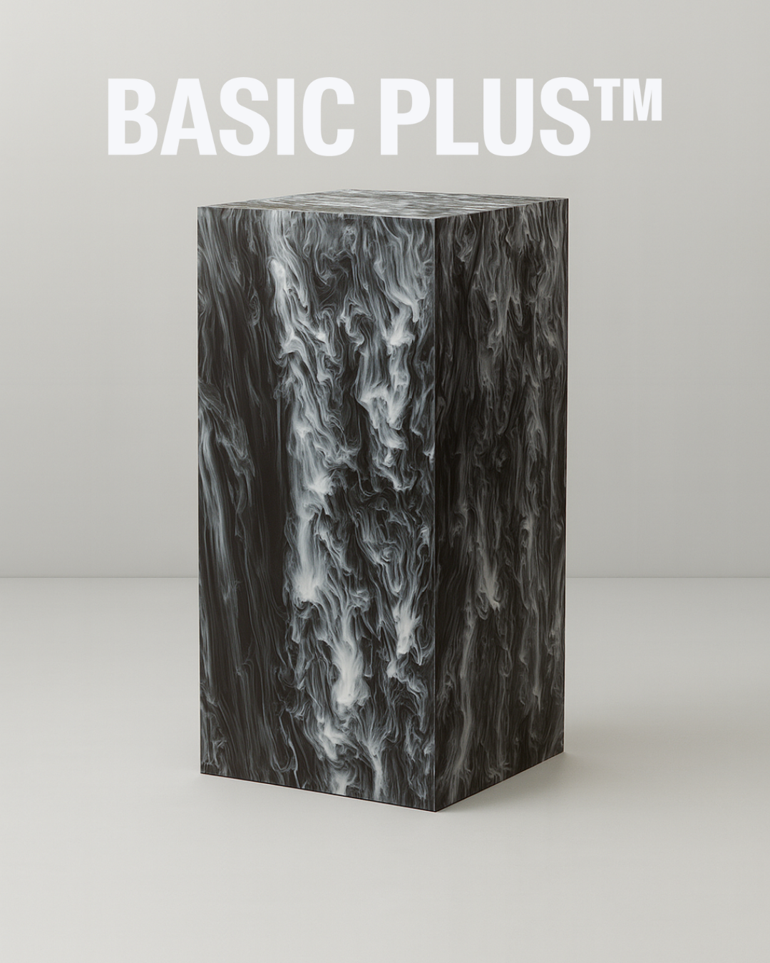 Black Marble Acrylic Display Plinth – Basic Plus