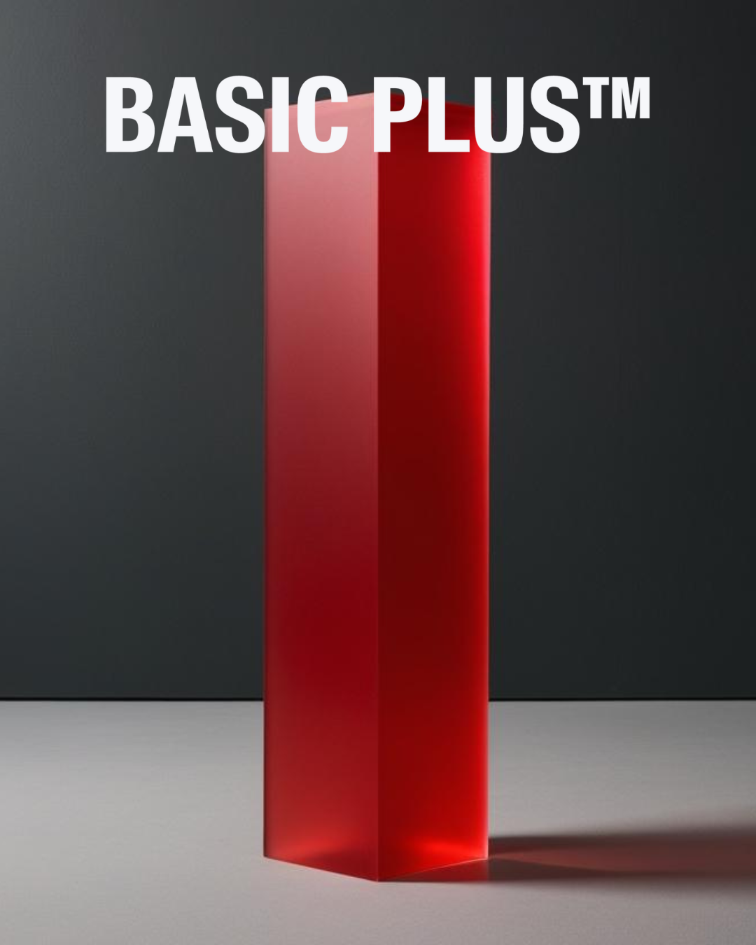 Frosted Cherry Red Acrylic Display Plinth – Basic Plus
