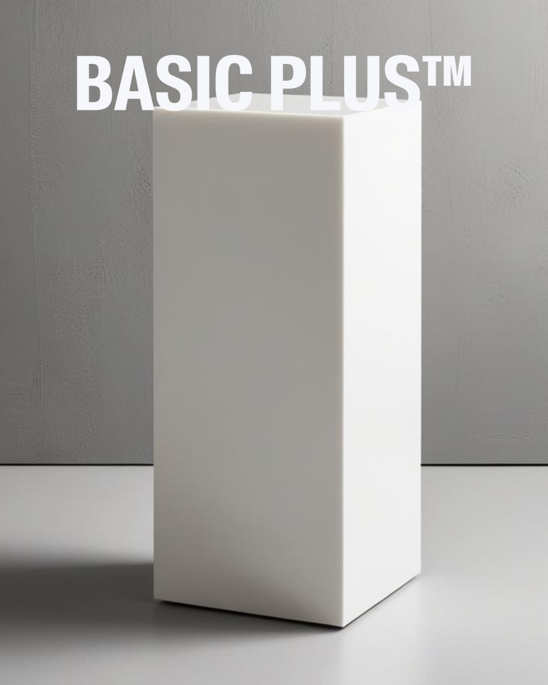 White Acrylic Display Plinth – Basic Plus