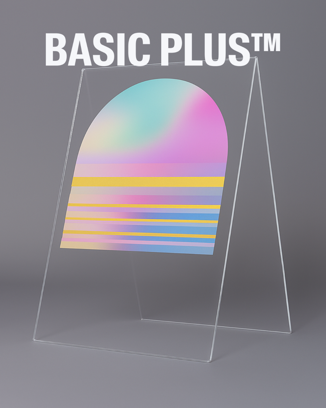 Transparent Acrylic Folded A-Frame Sign – Basic Plus